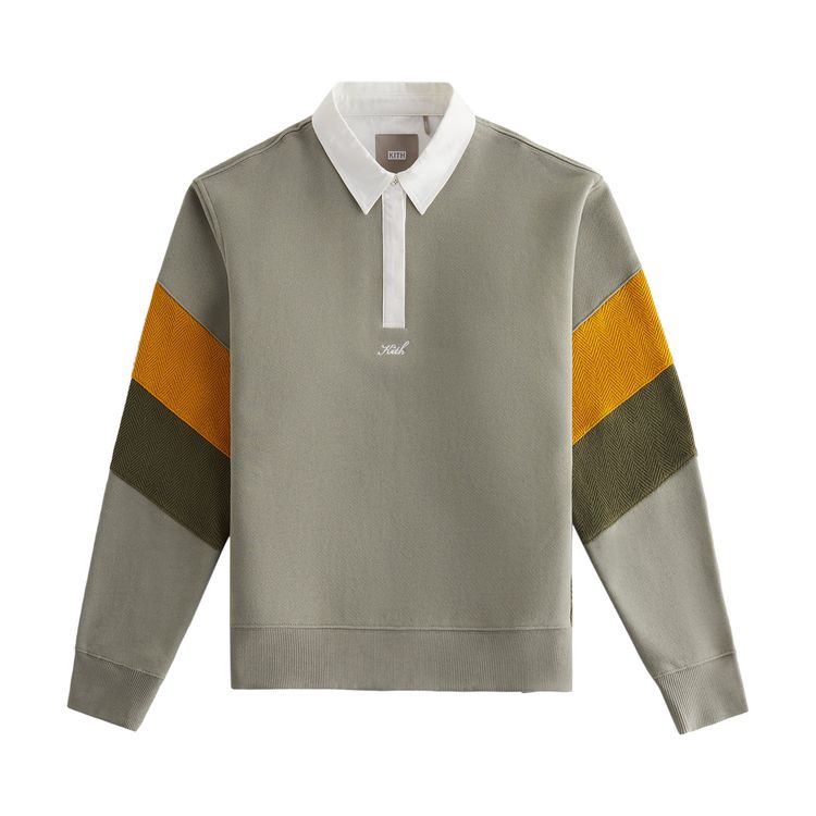 Buy Kith Women Emery Herringbone Terry Rugby Shirt 'Plaster ...