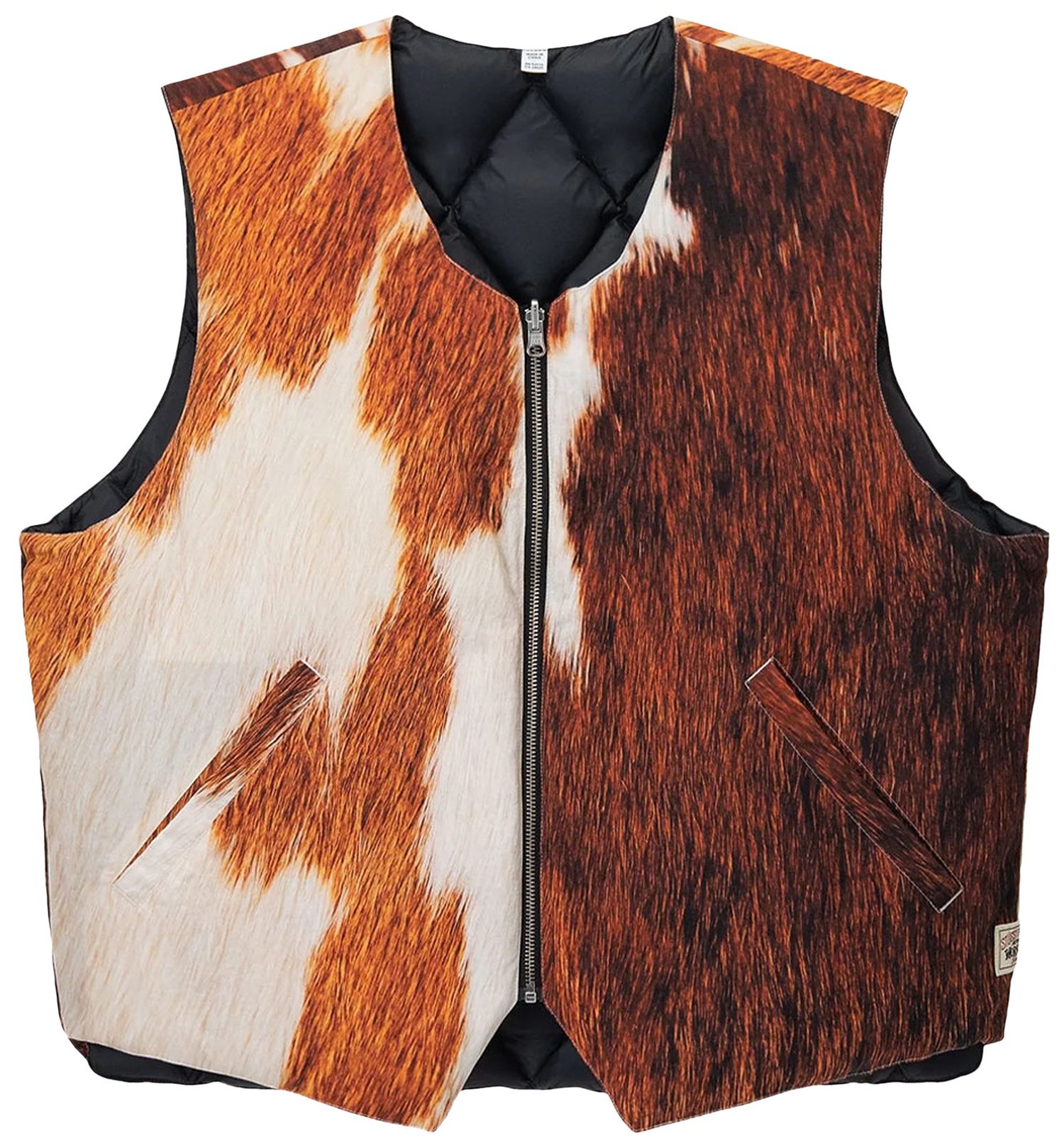 Buy Stussy Reversible Quilted Vest 'Cowhide' - 115695 COWH | GOAT