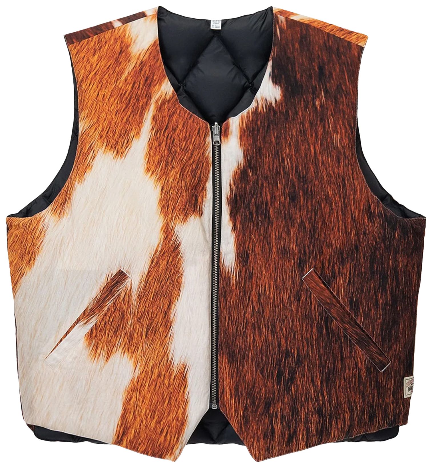 Buy Stussy Reversible Quilted Vest 'Cowhide' - 115695 COWH | GOAT