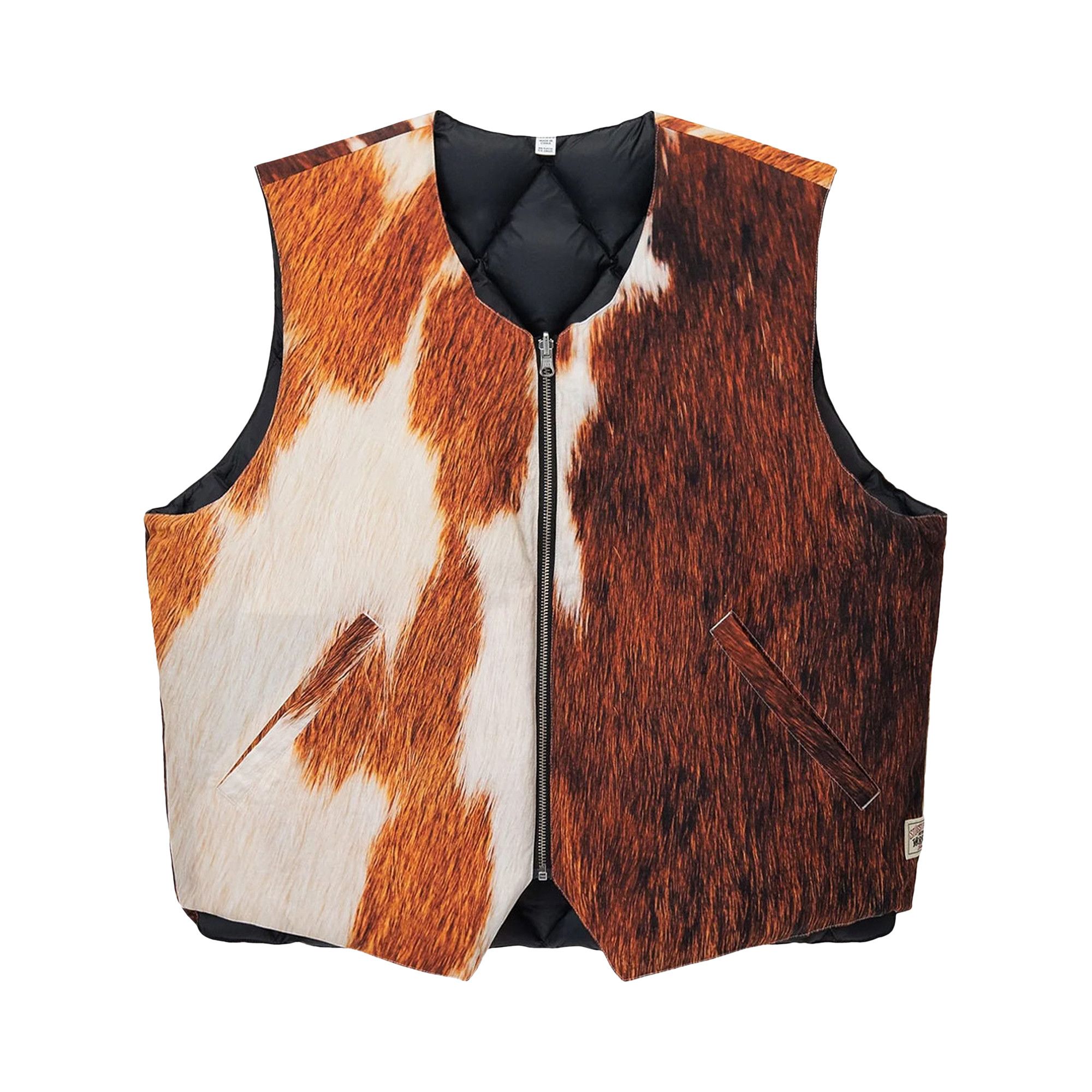 Buy Stussy Reversible Quilted Vest 'Cowhide' - 115695 COWH | GOAT