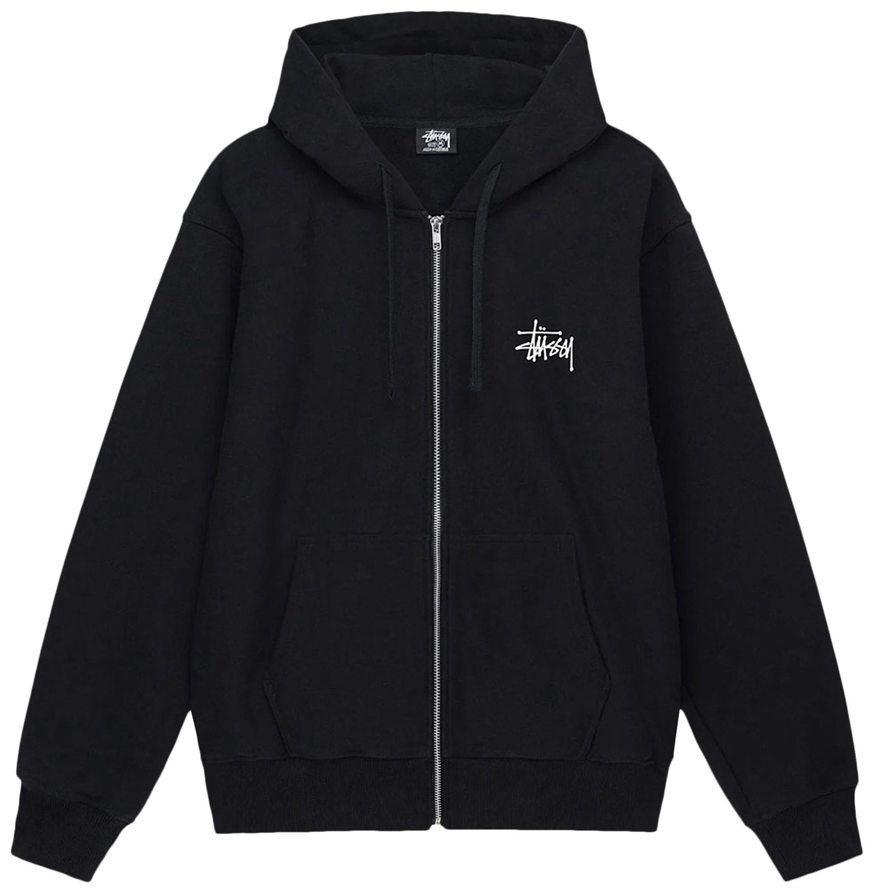 Buy Stussy Basic Zip Hoodie 'Black' - 1974870 BLAC | GOAT