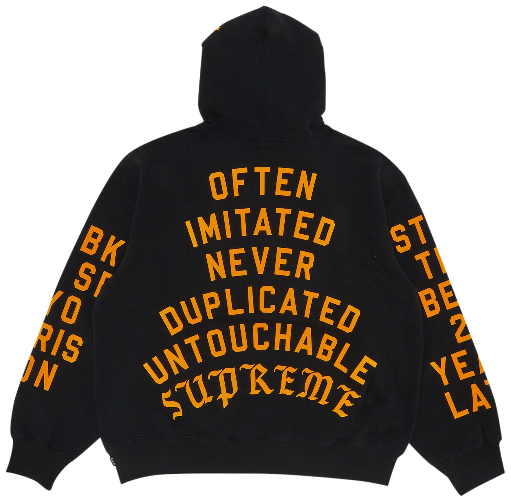 Buy Supreme Team Flocked Hooded Sweatshirt 'Black' - SS23SW12 BLACK | GOAT
