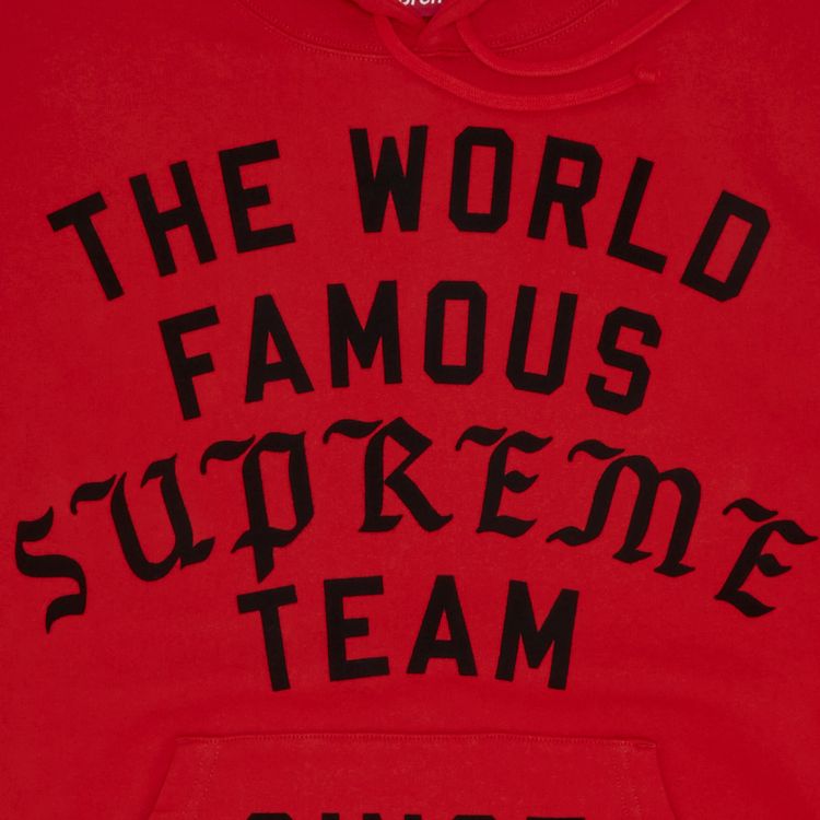 Buy Supreme Team Flocked Hooded Sweatshirt 'Bright Red' - SS23SW12 ...