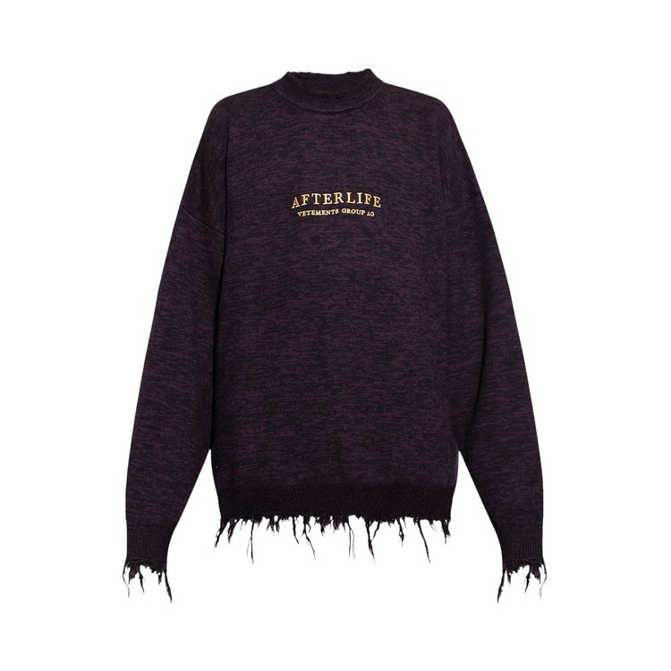 Buy Vetements Afterlife Destroyed Knitted Sweater 'Purple' - UE63KN480P ...
