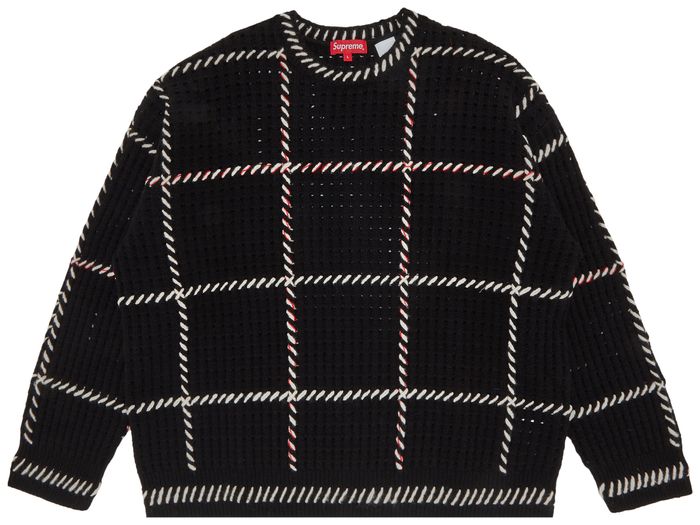 Buy Supreme Quilt Stitch Sweater 'Black' - SS23SK14 BLACK | GOAT