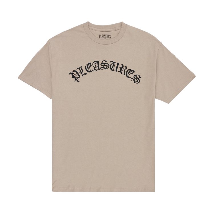 Buy Pleasures Old E Logo T-Shirt 'Sand' - P23SP063 SAND | GOAT