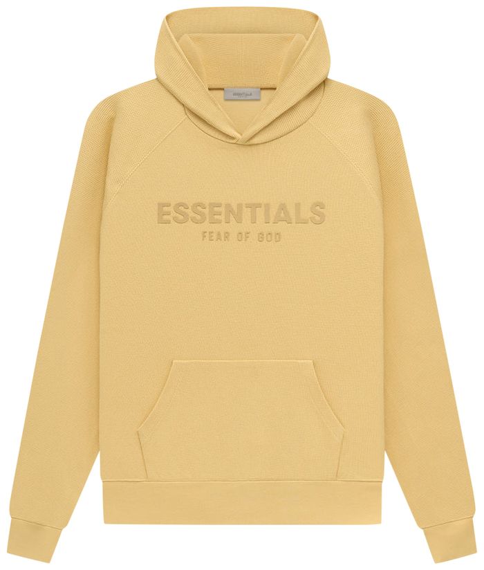 Buy Fear of God Essentials Waffle Raglan Hoodie 'Light Tuscan ...