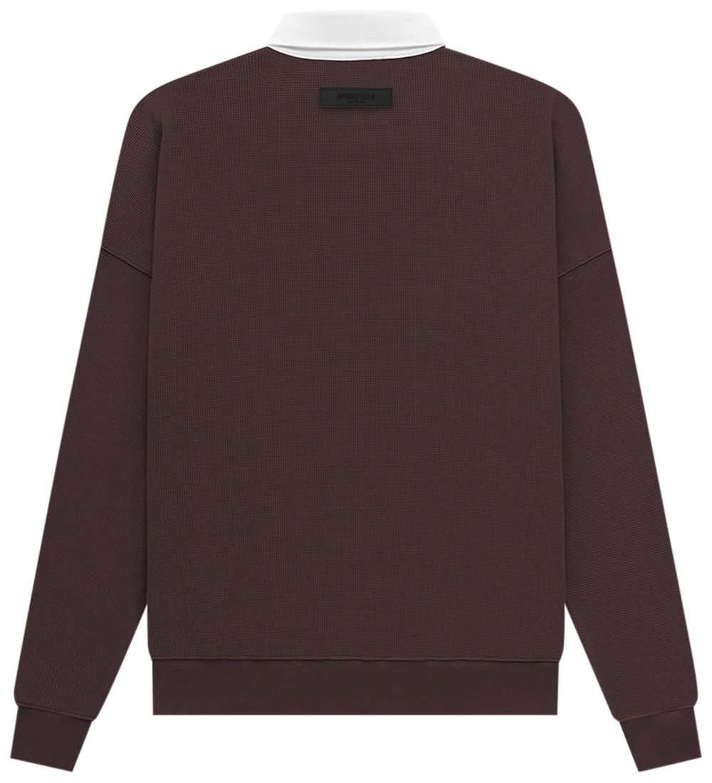 Buy Fear of God Essentials Waffle Henley Rugby 'Plum' - 192BT222015F | GOAT
