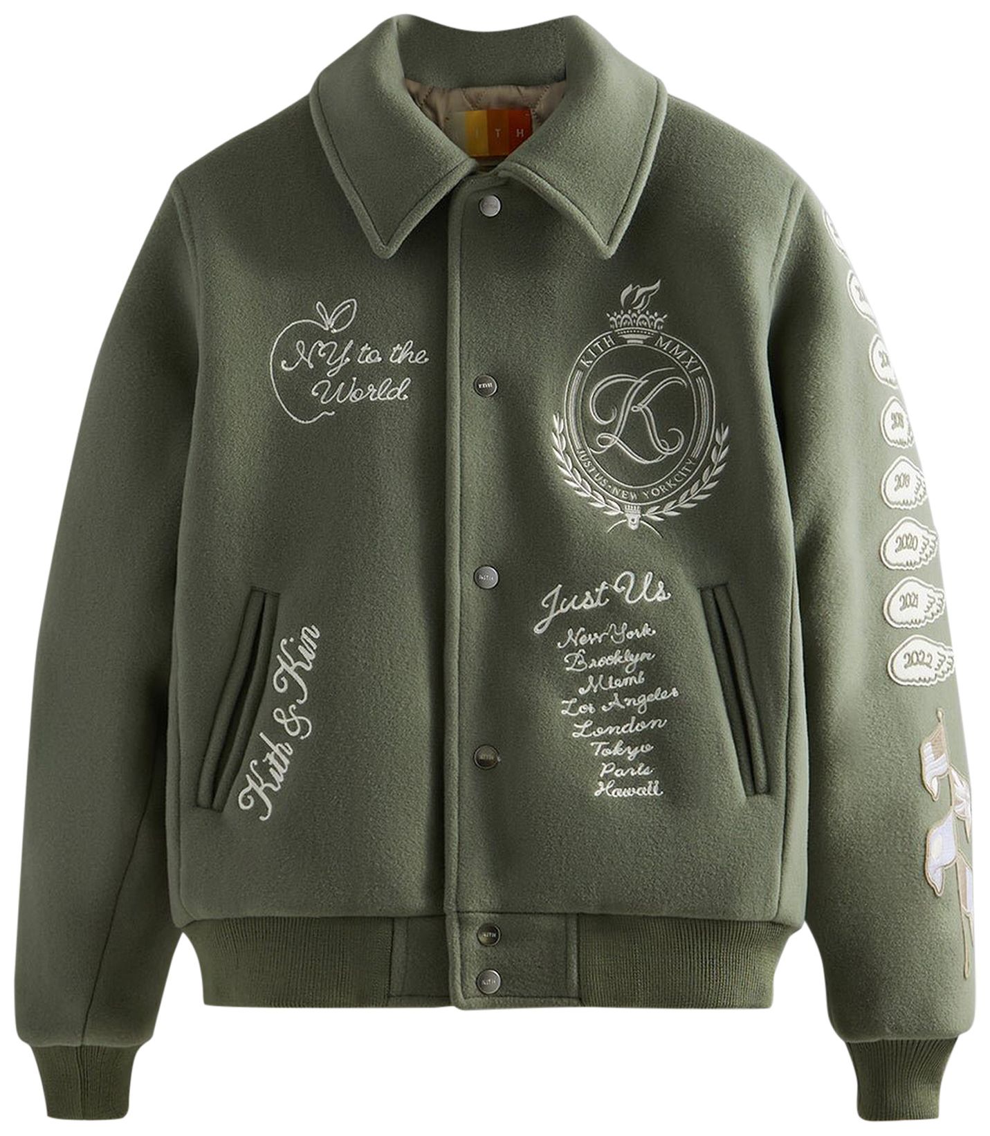 Buy Kith Wool Varsity Jacket 'Folly' - KHM010258 332 | GOAT