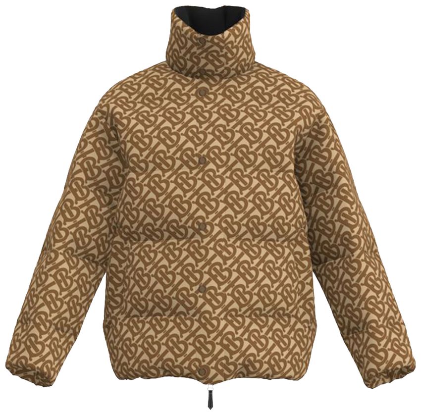 Buy Burberry Monogram Jacquard Puffer Jacket 'Soft Fawn' - 8058542 | GOAT