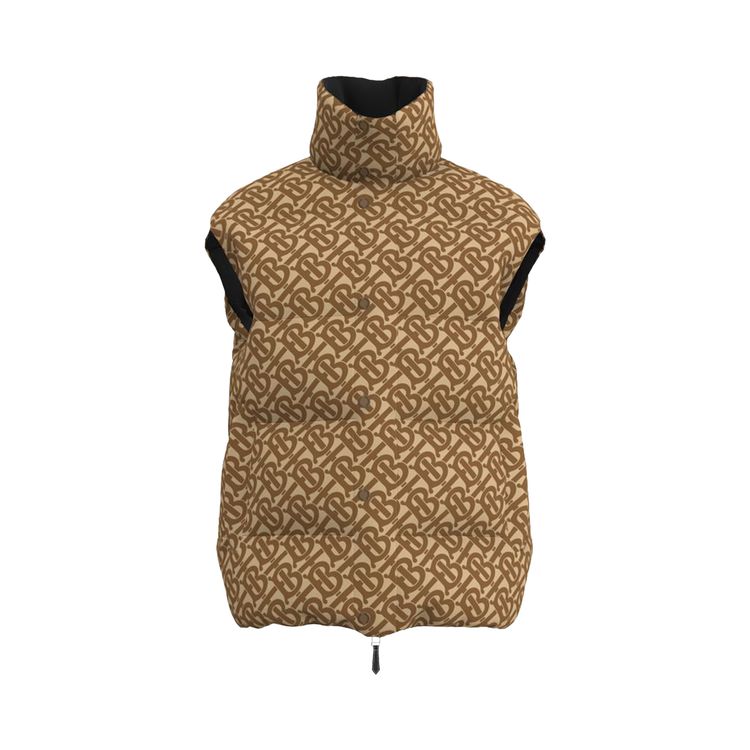 Buy Burberry Monogram Jacquard Puffer Gilet 'Soft Fawn' - 8058543 | GOAT
