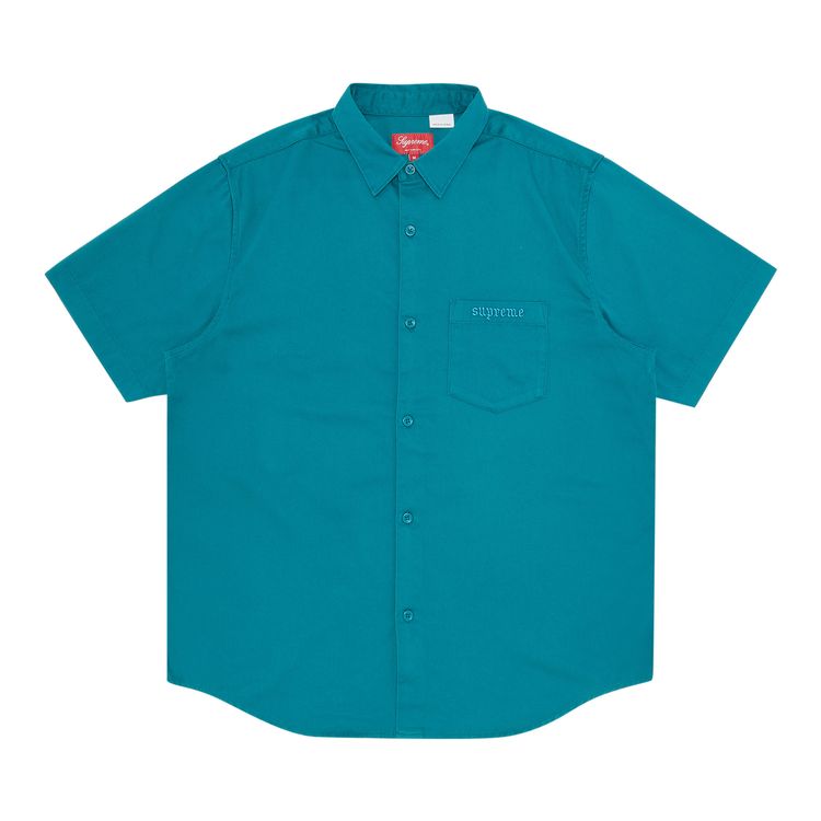 Buy Supreme Croc Patch Short-Sleeve Work Shirt 'Teal' - SS23S23 TEAL | GOAT