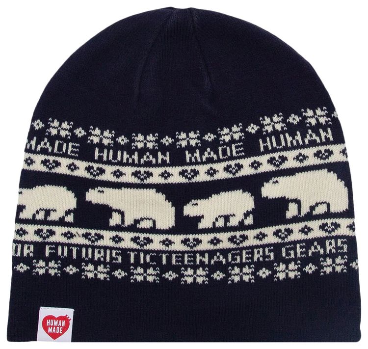 Buy Human Made Jacquard Beanie 'Navy' - HM24GD025 NAVY | GOAT