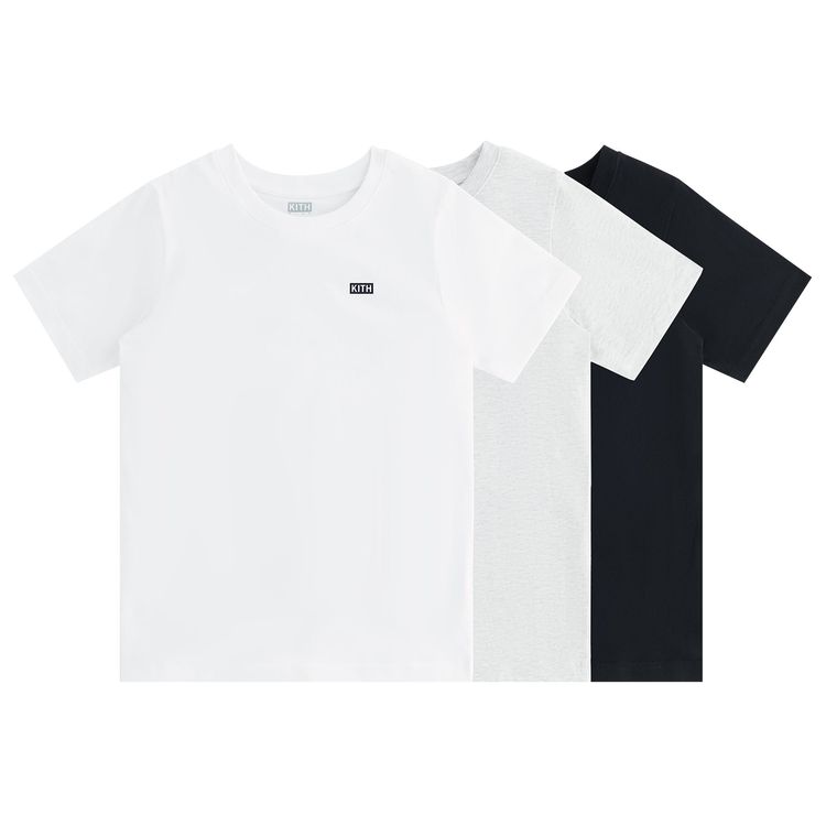 Buy Kith Kids 3-Pack Tees 'Black / White / Light Heather Grey' - KHK3189 001 | GOAT