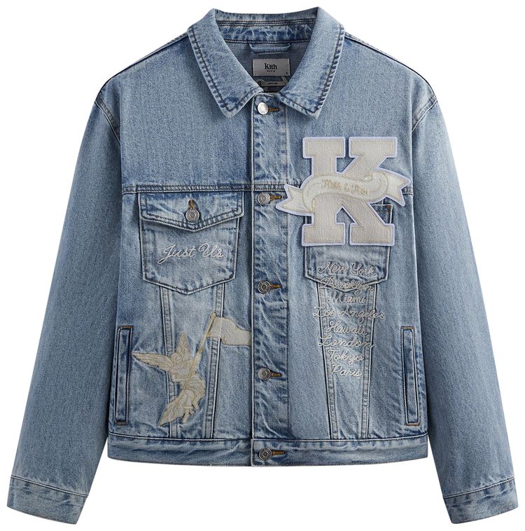 Buy Kith Embroidered Centre Denim Jacket 'Light Indigo' - KHM010246 415 ...