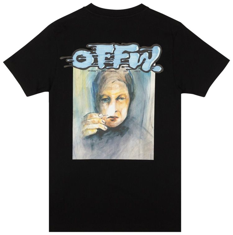 Buy Off-White Liquid Mirko Print T-Shirt 'Black/Blue ...