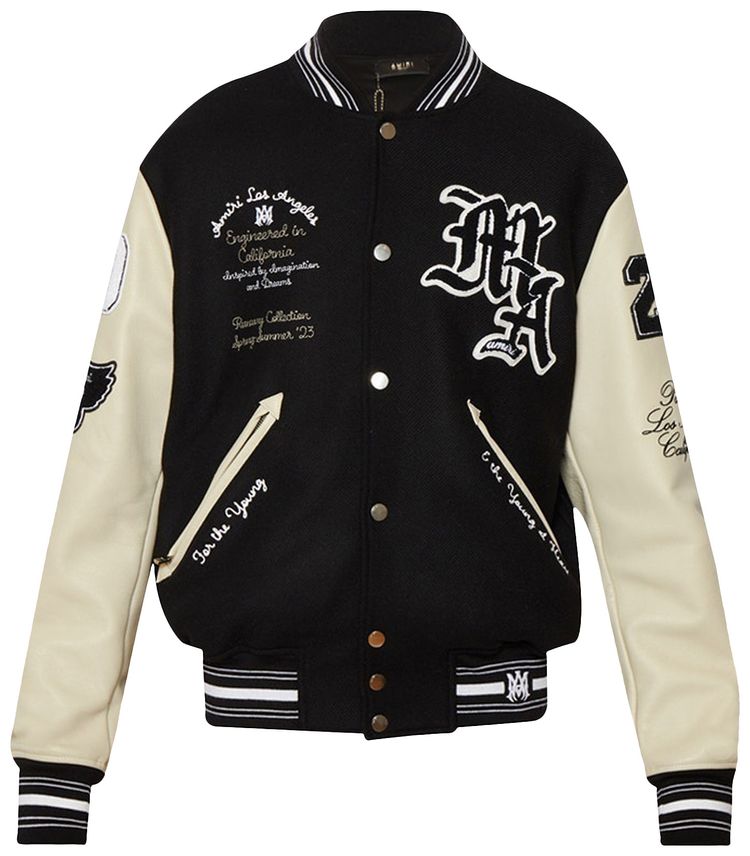 Buy Amiri Oversized Varsity Jacket Black Ss23mos026 001 Blac Goat