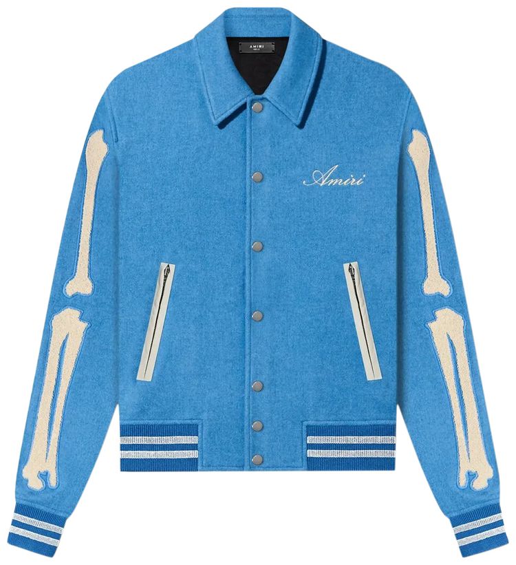Achetez des Amiri Bones Varsity Jacket 'Blue' - PS23MOS002 463 BLUE ...