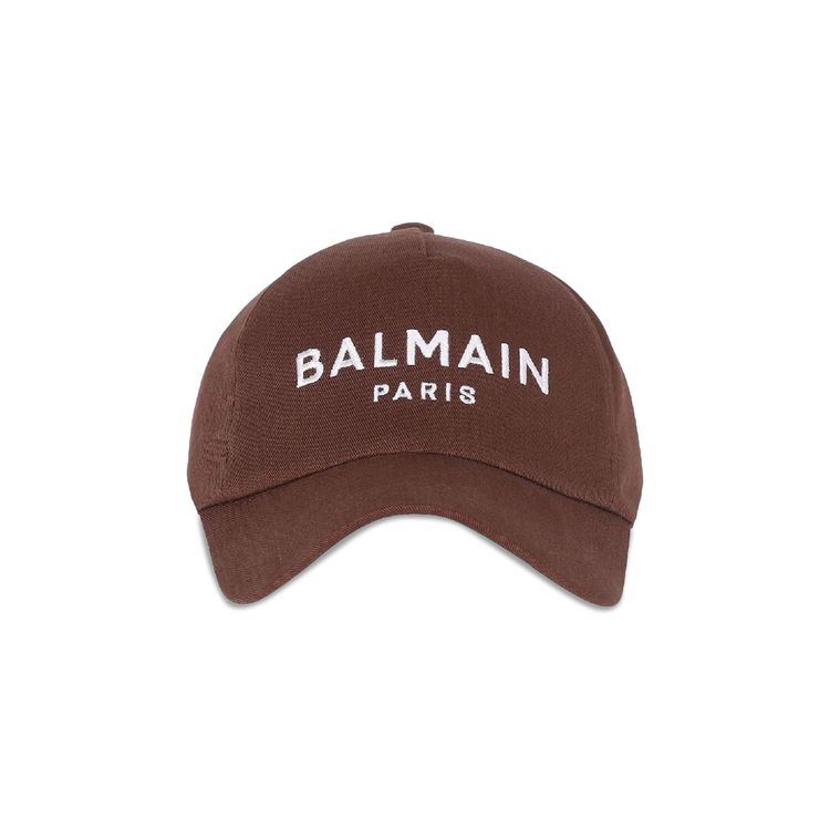 Buy Balmain Logo Embroidered Cap 'Brown/White' - AH0XA015CB24 WCW | GOAT