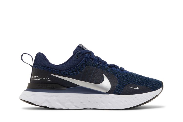 Buy Nike React Infinity Run Flyknit 3 'College Navy Metallic Silver ...