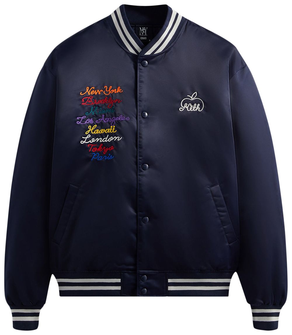 Buy Kith New York To The World Satin Bomber Jacket 'Nocturnal ...