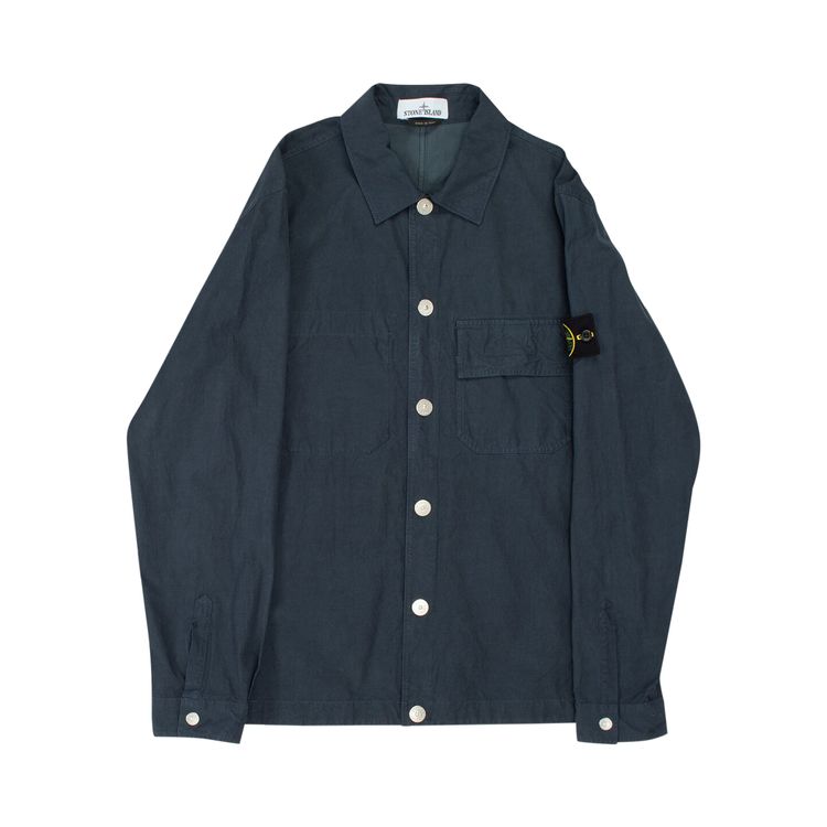 Buy Stone Island Button Down Shirt 'Dark Blue' - 781511729 V0024 | GOAT