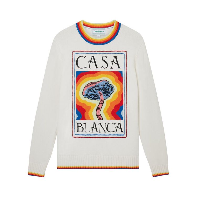 Buy Casablanca Intarsia Jumper 'White' - MS23 KW 339 01 WHIT | GOAT