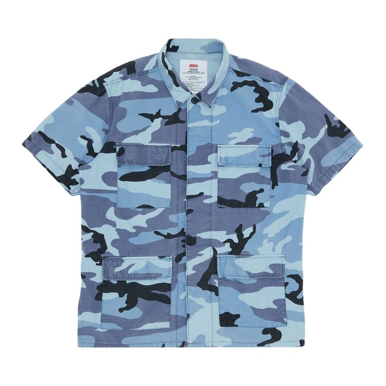Buy Supreme Ripstop BDU Shirt 'Blue Camo' - 0052 1SS150104RBS BLUE | GOAT