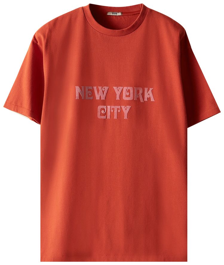 Buy Bode Flocked Nouveau Tee Red Mrs23cs016 Red Goat