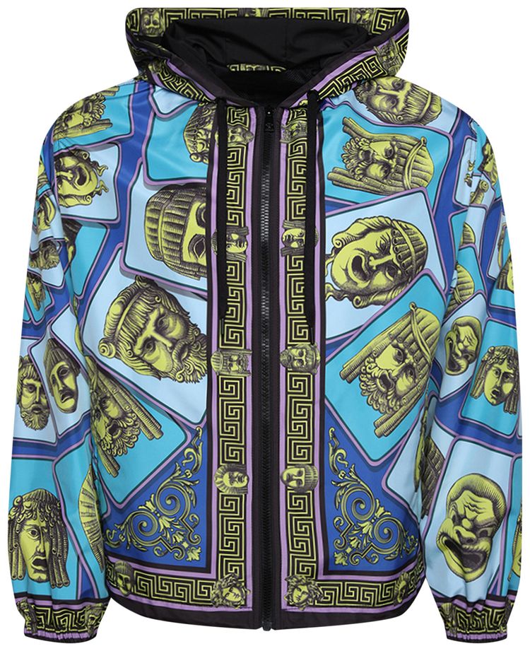 Buy Versace Le Maschere Windbreaker Jacket 'Acid Green/Teal' - 1008037 ...