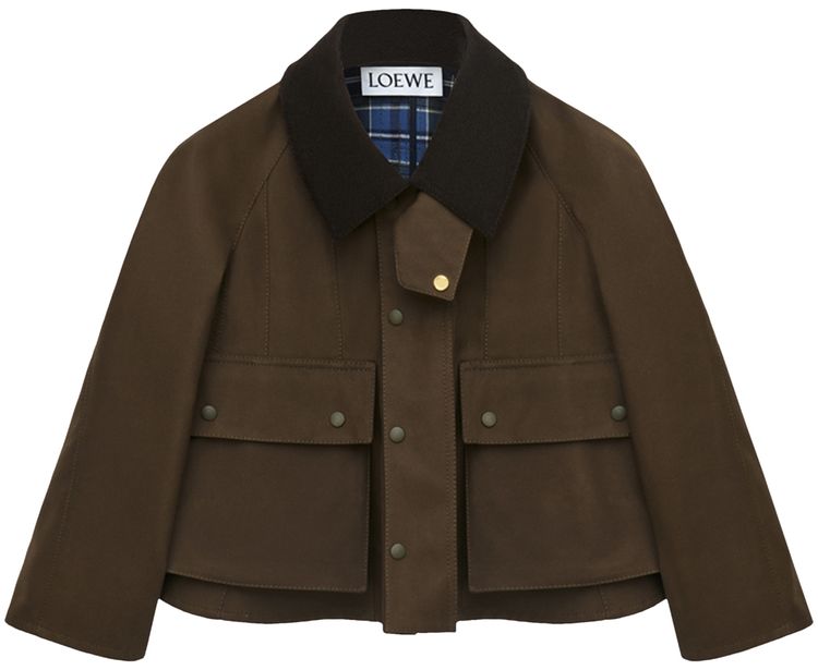 Buy Loewe Short Trapeze Parka 'Khaki/Brown' - S540Y02X76 6975 | GOAT