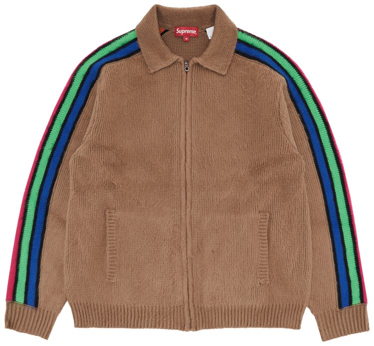 Buy Supreme Sleeve Stripe Zip Up Sweater 'Dusty Brown' - SS23SK30 DUSTY ...