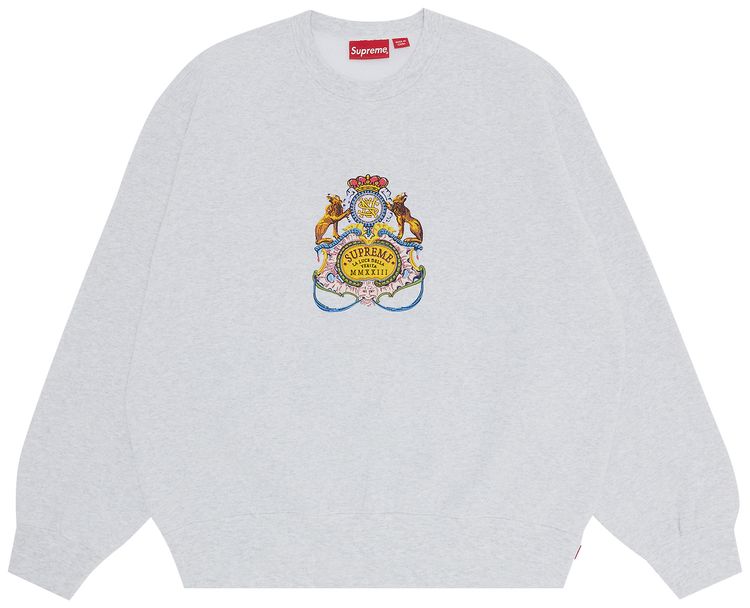 Buy Supreme Crest Crewneck 'Ash Grey' - SS23SW70 ASH GREY | GOAT