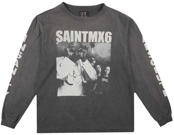 Buy SAINT Mxxxxxx Saint MX6 Long-Sleeve Tee 'Black' - SM S23 0000 025 ...