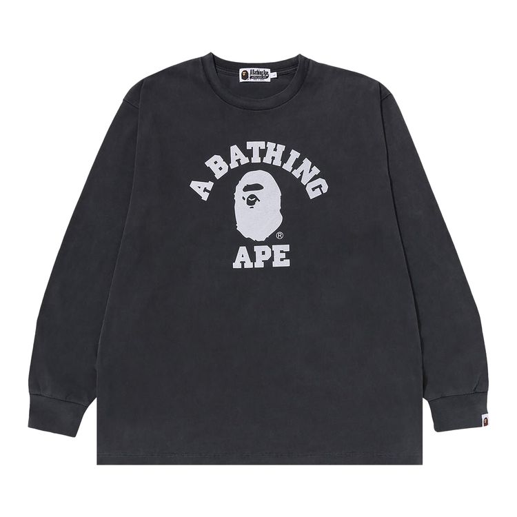 Buy BAPE Overdye College Long-Sleeve Tee 'Black' - 1J30 111 018 BLACK | GOAT