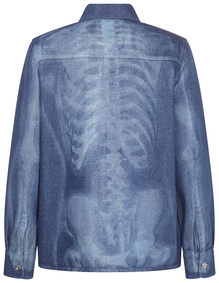 Buy Off-White Body Scan Over Denim Shirt 'Blue' - OMYD050S23DEN0016900 ...
