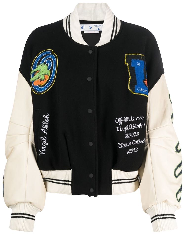 Buy Off-White Patch Croco Crop Varsity 'Black/Multicolor ...