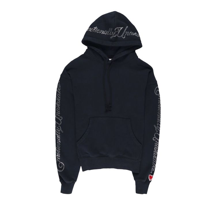 Buy Emotionally Unavailable Rhinestone Hoodie 'Black' - EU SS23 HD1 ...