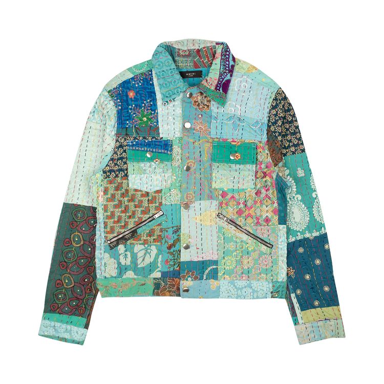 Buy Amiri Quilted Patchwork Trucker 'Multi' - MDT018 900 MULT | GOAT