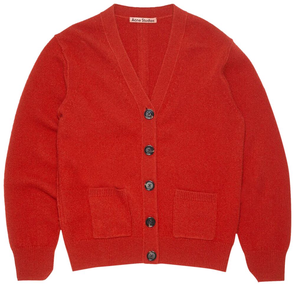 Buy Acne Studios Wool Cashmere Cardigan 'Red' - A60376 GOAT RED | GOAT