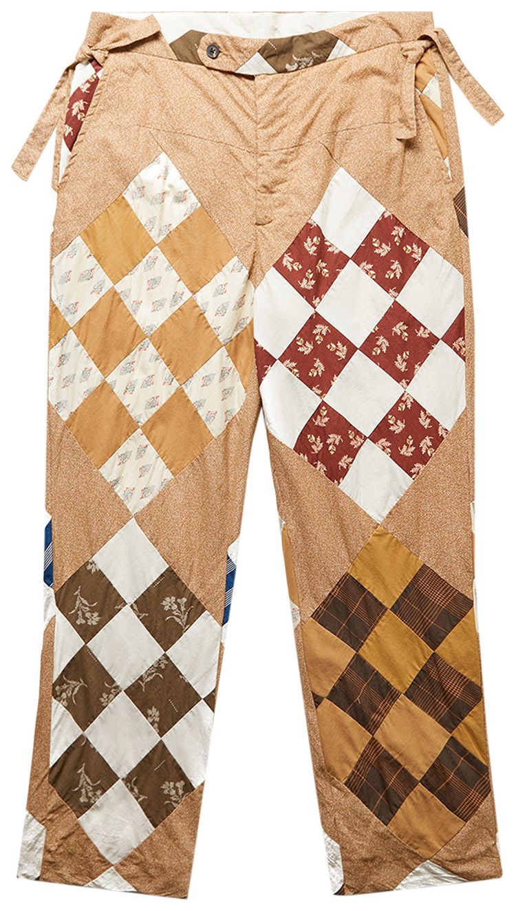 Buy Bode Pony Calico Quilt Pants 'Brown/Multicolor' - MRBT000031 | GOAT
