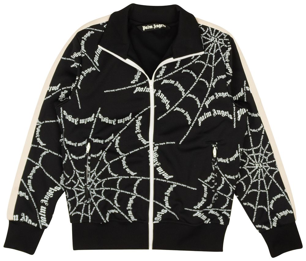 Buy Palm Angels Spider Web Classic Track Jacket 'Black/White ...