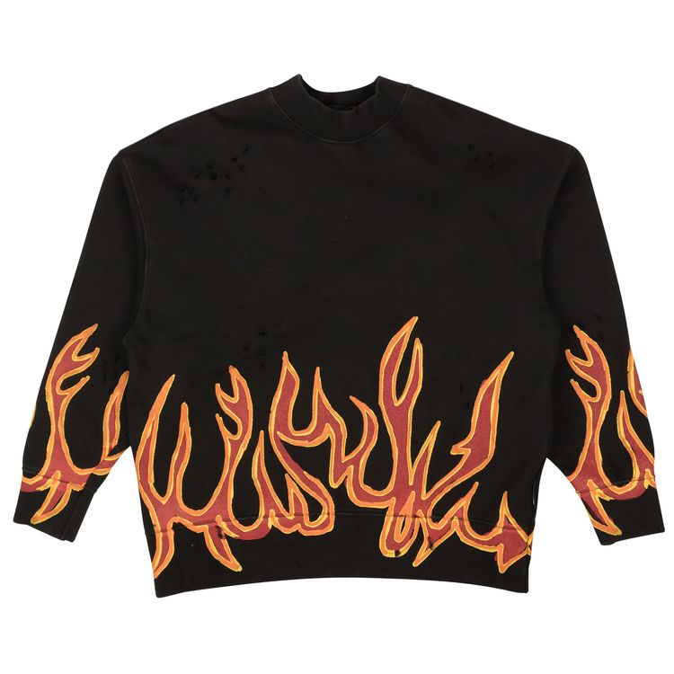 Buy Palm Angels GD Graffiti Flames Crewneck 'Black/Red ...