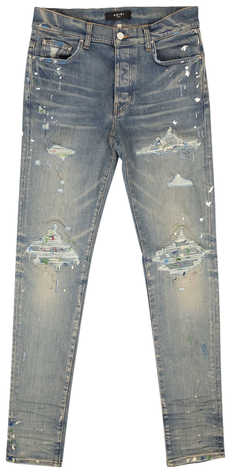 Buy Amiri Paint Splatter MX1 Jean 'Clay Indigo' - AW22MDS014 408 CLAY ...