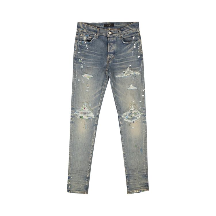 Buy Amiri Paint Splatter MX1 Jean 'Clay Indigo' - AW22MDS014 408 CLAY ...