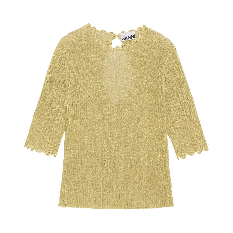 Buy GANNI Metallic Open Back Blouse 'Gold' - K1889 339 GOLD | GOAT