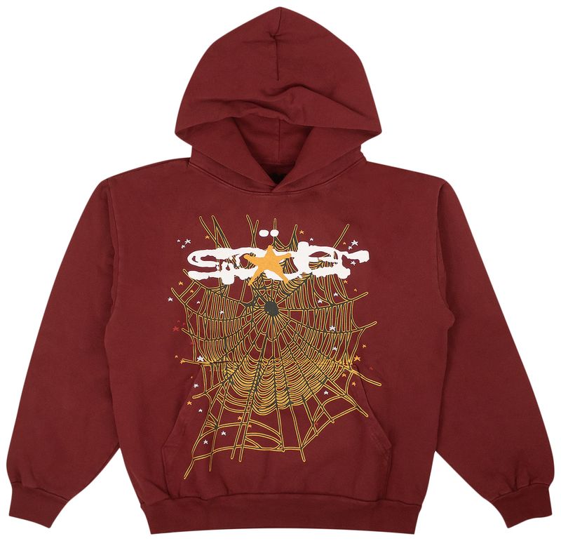 Buy Sp5der Hoodie 'Maroon' - 2406 1FW220106H MARO | GOAT
