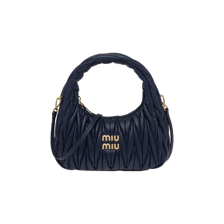 Buy Miu Miu Matelasse Nappa Leather Mini Hobo Bag 'Baltic Blue' - 5BC125 N88 F0216 V OOY | GOAT