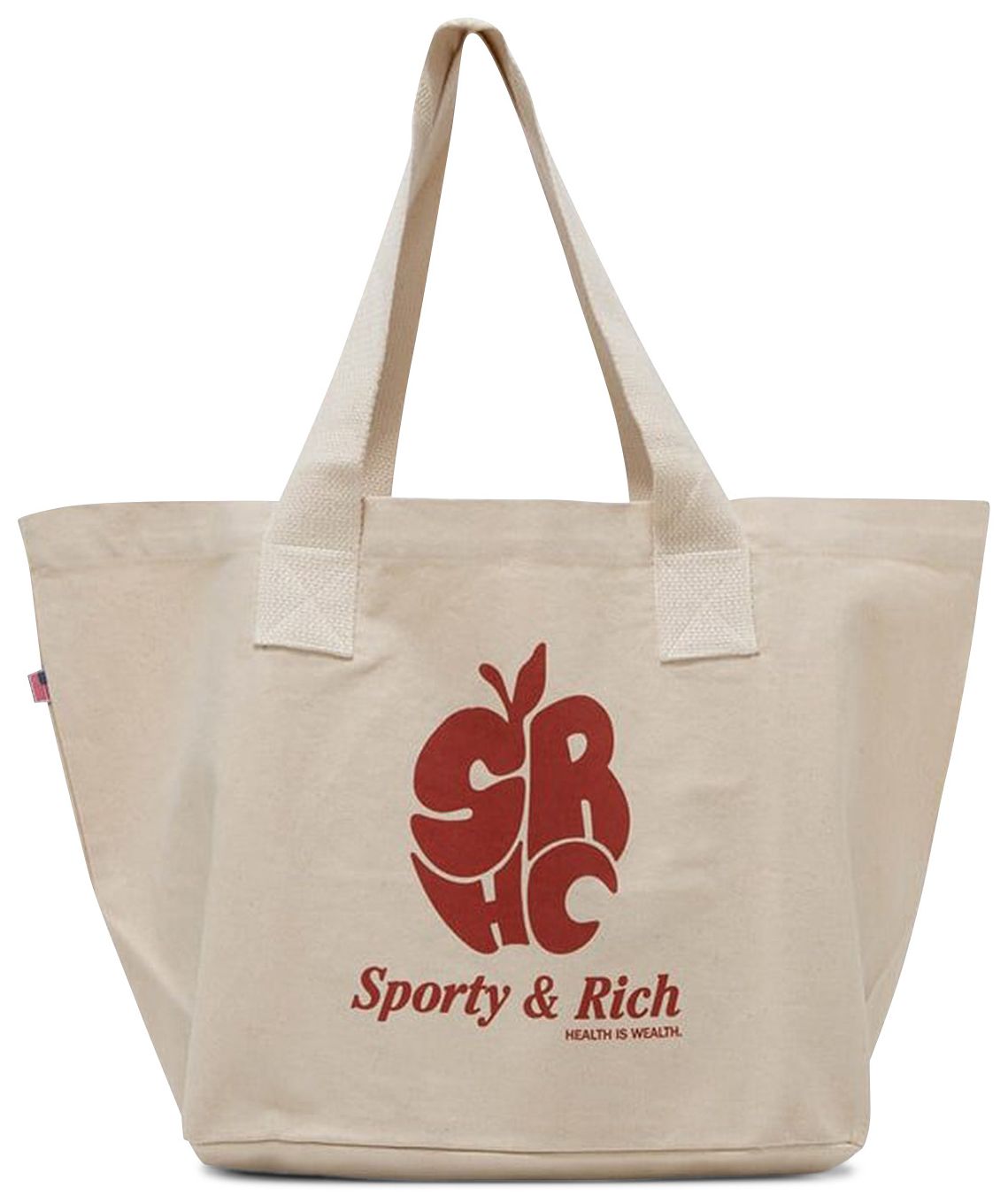 Buy Sporty & Rich Apple Tote Bag 'Natural/Red' - AC495NT1 NATU | GOAT