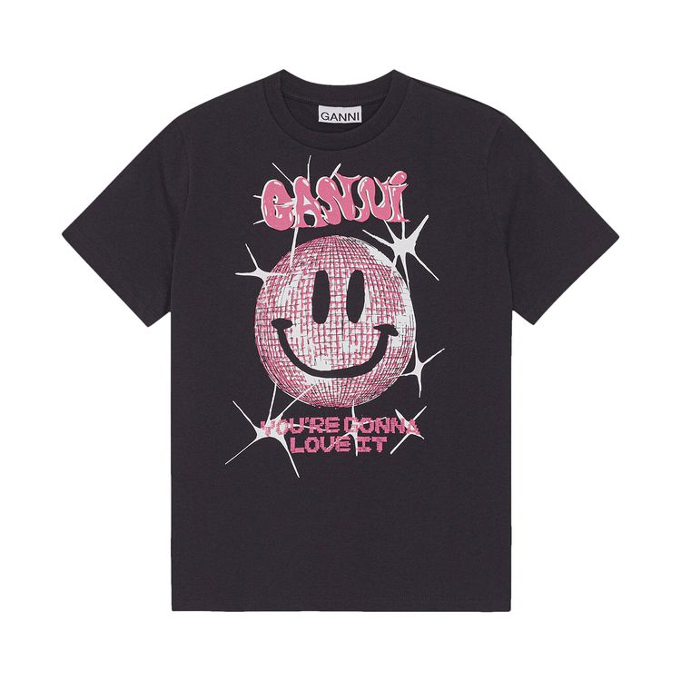 Buy GANNI Basic Jersey Smiley Dark Relaxed T-Shirt 'Phantom' - T3358 ...